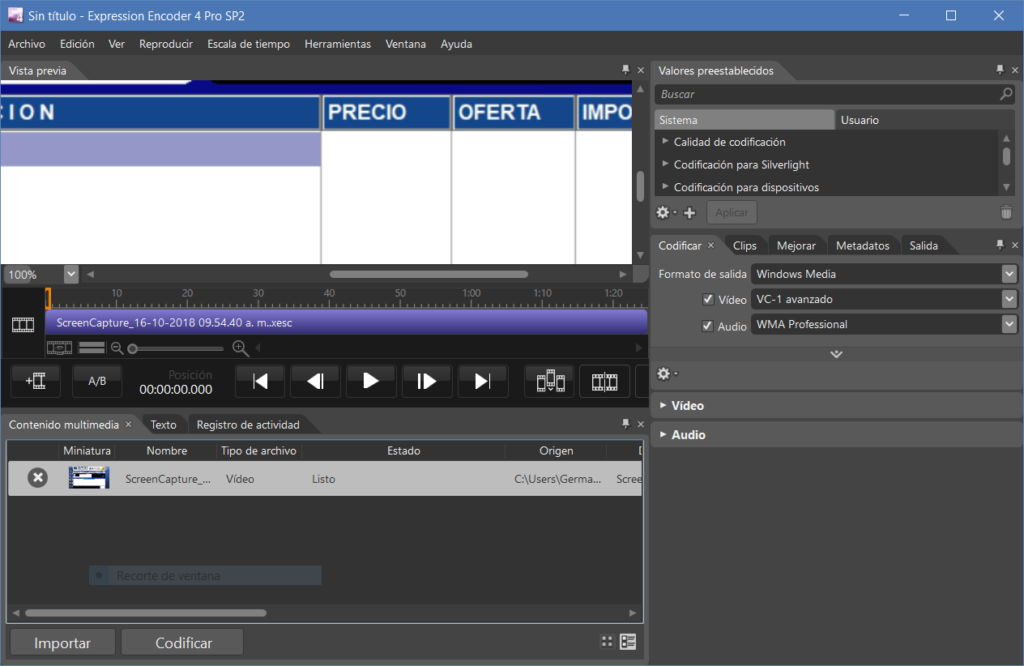 Captura y Graba y Edita la Pantalla de tu PC Expression Encoder Pro 4 ...