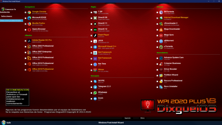 Windows Post Install (WPI) 2020 Imagen ISO con 98 Programas para ...